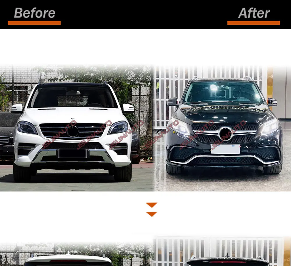 Car Modified Full Kit ML63 Conversion GLE63 Style Bumper
