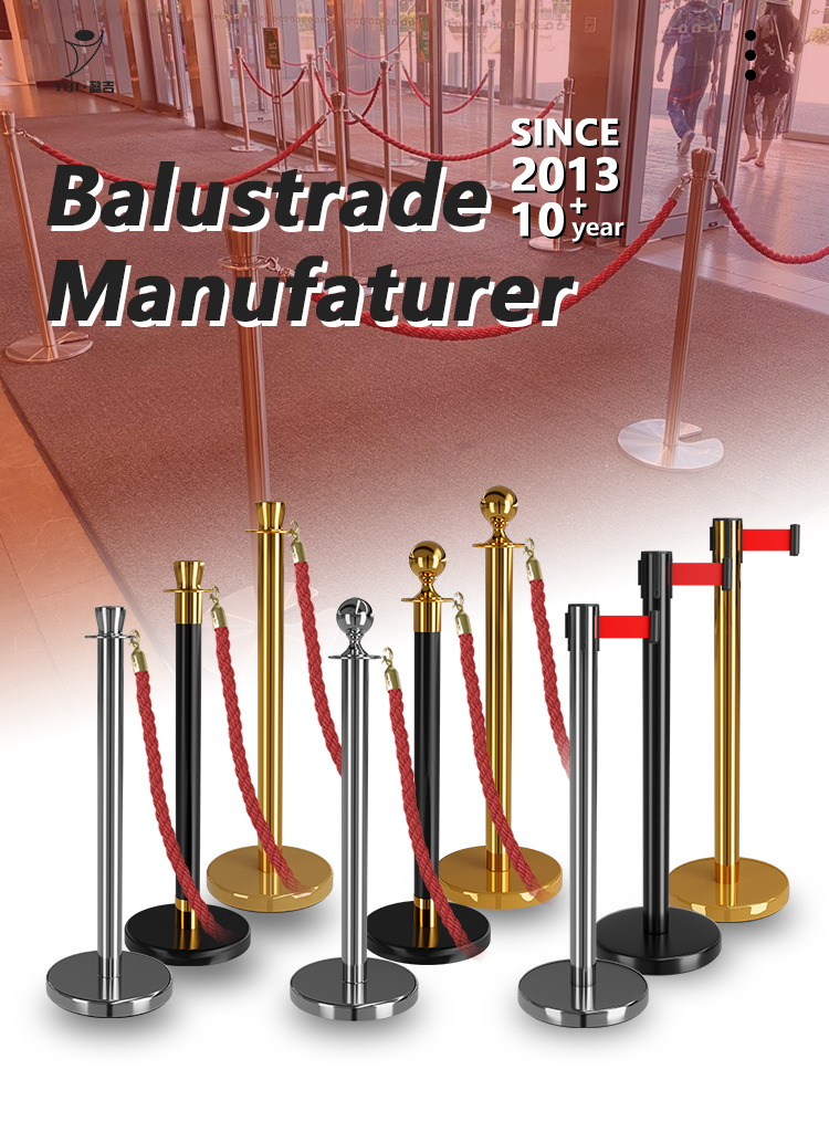 Titanium Gold Stanchions Hotel Line Queue Pole Barrier Retractable Belt ...