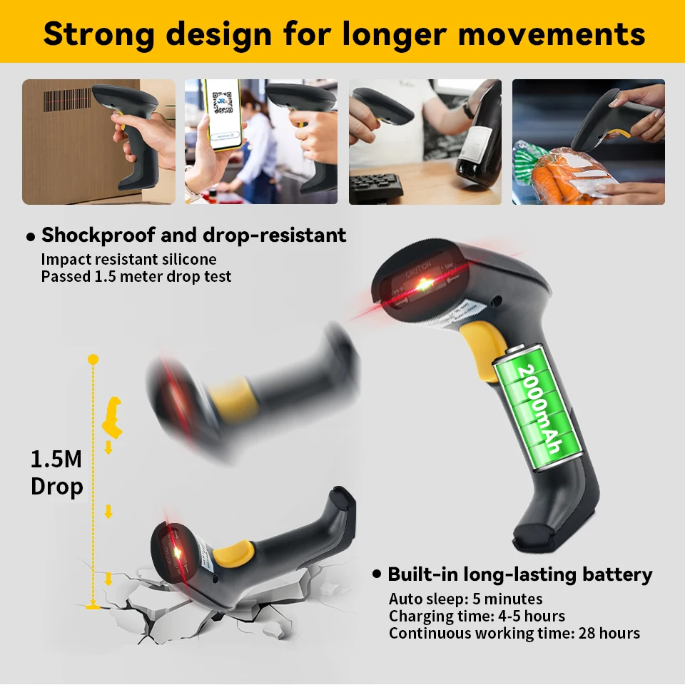 JR 1D 2D Bluetooth Barcode Scanner - Reliable and Affordable