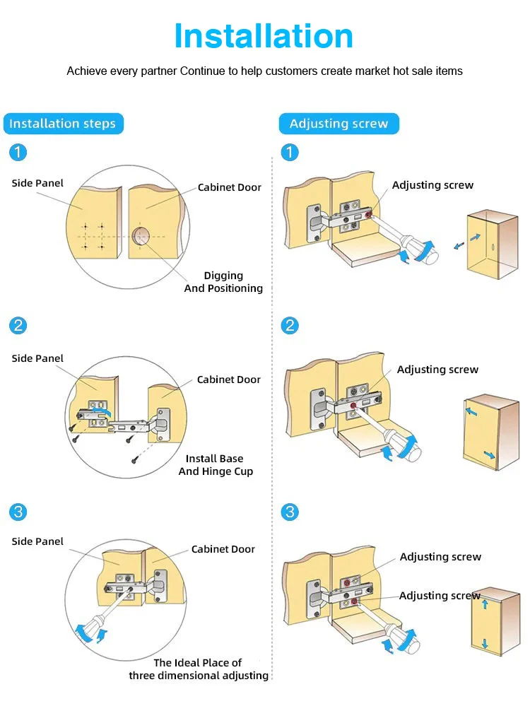35mm Two Way Cabinet Hinges Double Excentric Concealed Adjustable Soft ...