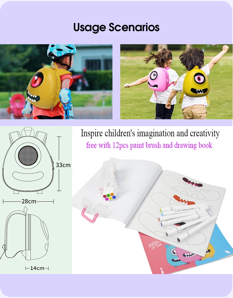 Fashion Student Led Display Backpack Bag Usb Charging Schoolbag Smart ...