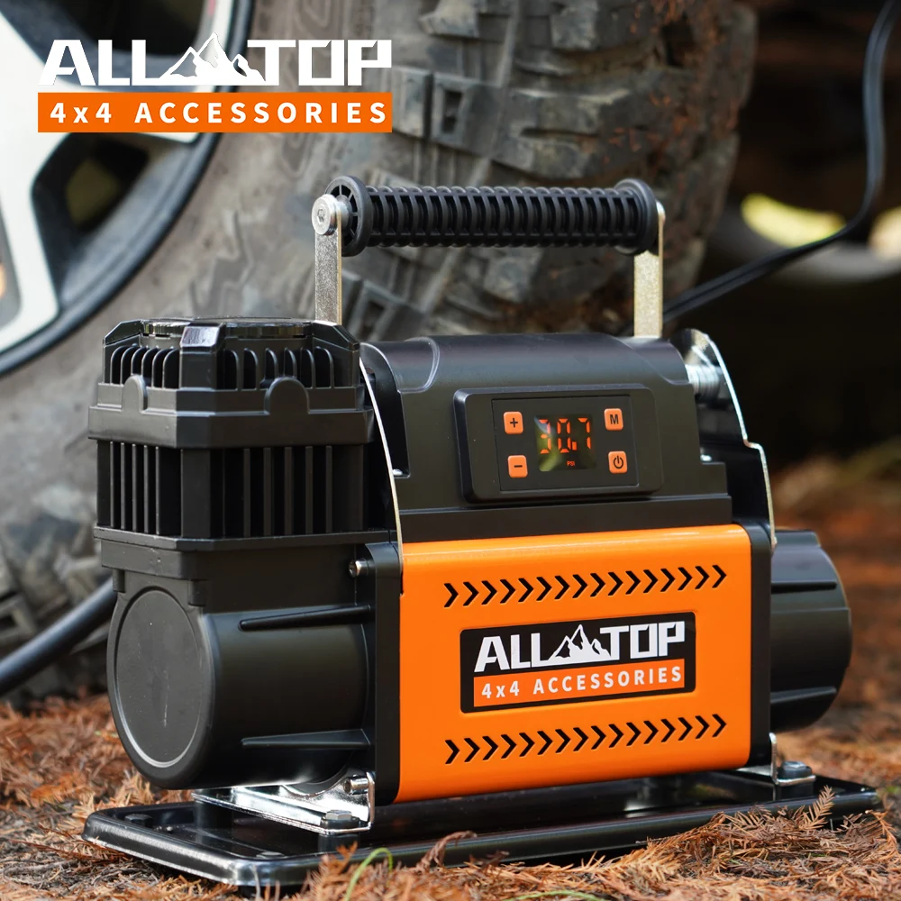 ALL-TOP 12V Air Compressor w/LCD Control Panel to Preset Target Pressure, 150PSI 7.06CFM Air ...