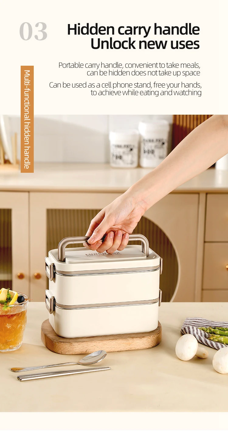 Custom Stackable Insulated Plastic Bento Box With Bag Thermal Stainless ...