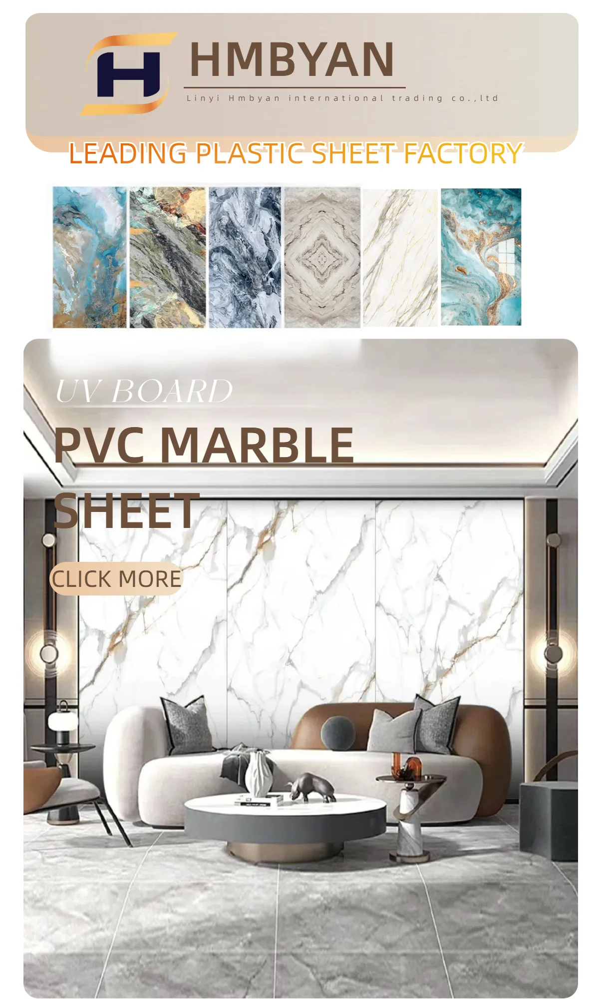 1.22x2.8m PVC Wall Panels - Durable, Stylish, and Easy Install