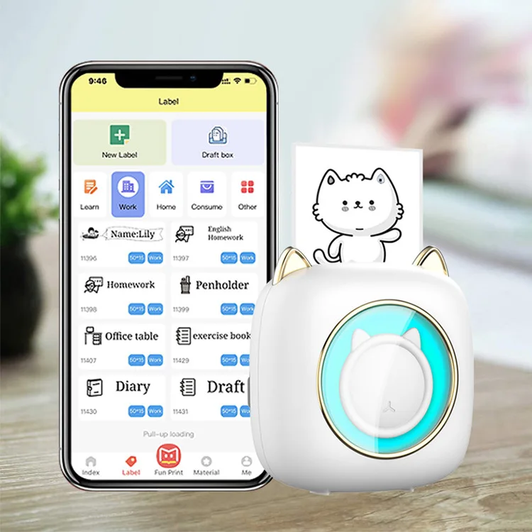 Hd Mini Error Printer Little Meow Meow Photo & Student Homework ...
