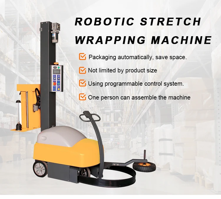 Self-propelled Pallet Wrapping Machine Robot Mobile Stretch Film Pallet ...