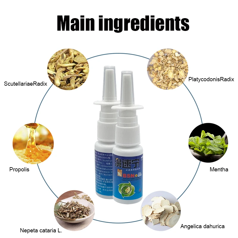 Natural Herbal Nasal Spray For Chronic Rhinitis Sinusitis Nasal Spray ...