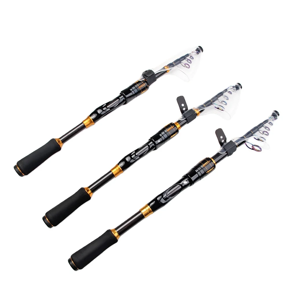 Ftk 1.5m-2.1m Spinning/casting Fishing Rods Carbon Fiber Telescopic ...
