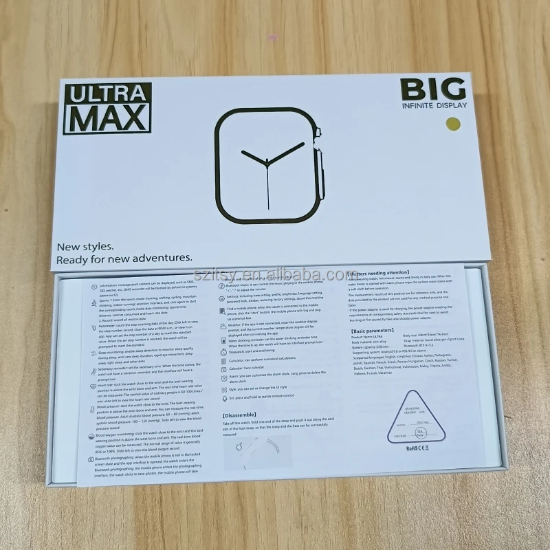 20238888 New Ultra H9 Montres Intelli 1.95 4 Lights+3300ic+2 Function Buttons Ultra Series 8 ...