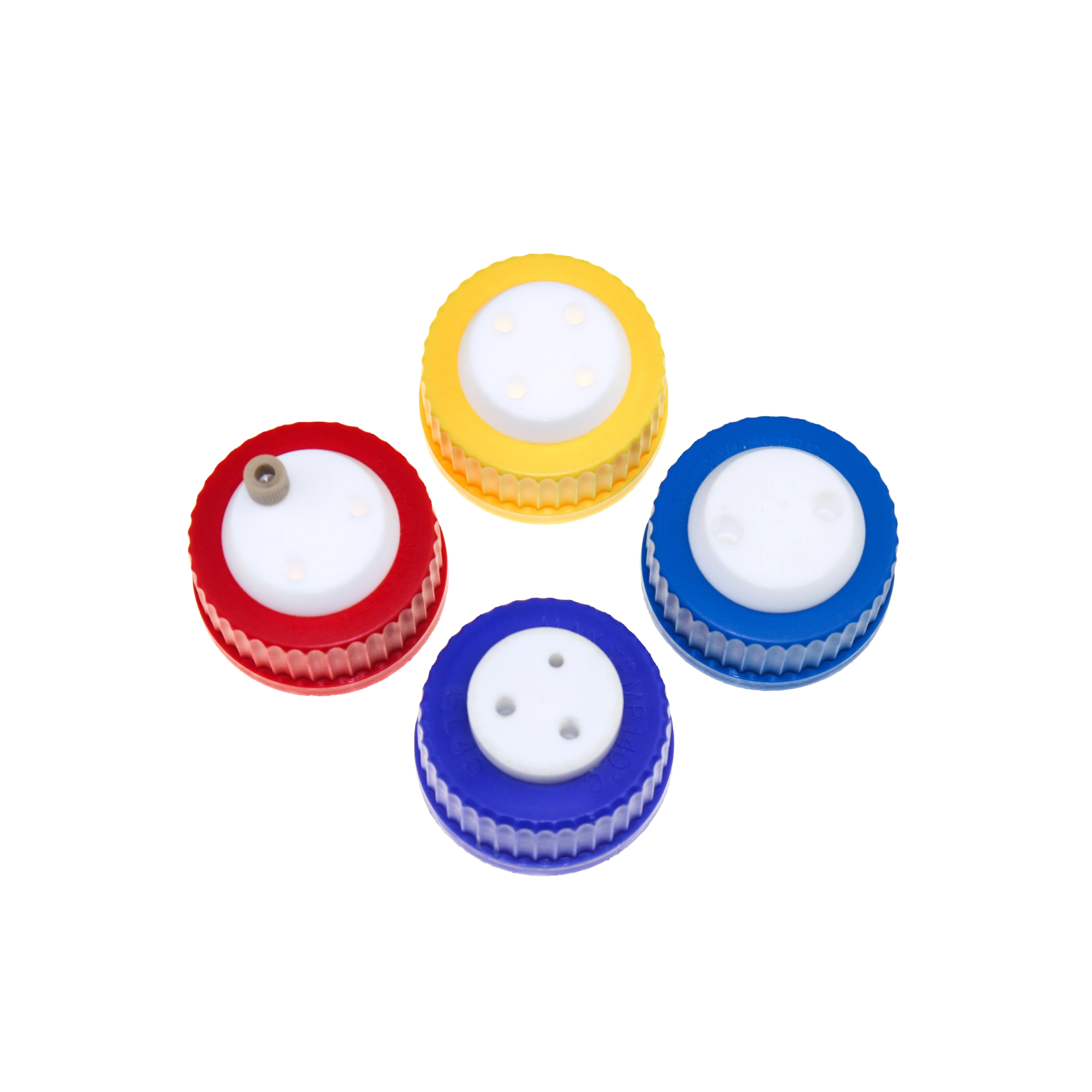 ALWSCI red GL45 safety cap with three holes for 1/8 inch OD tubing ...