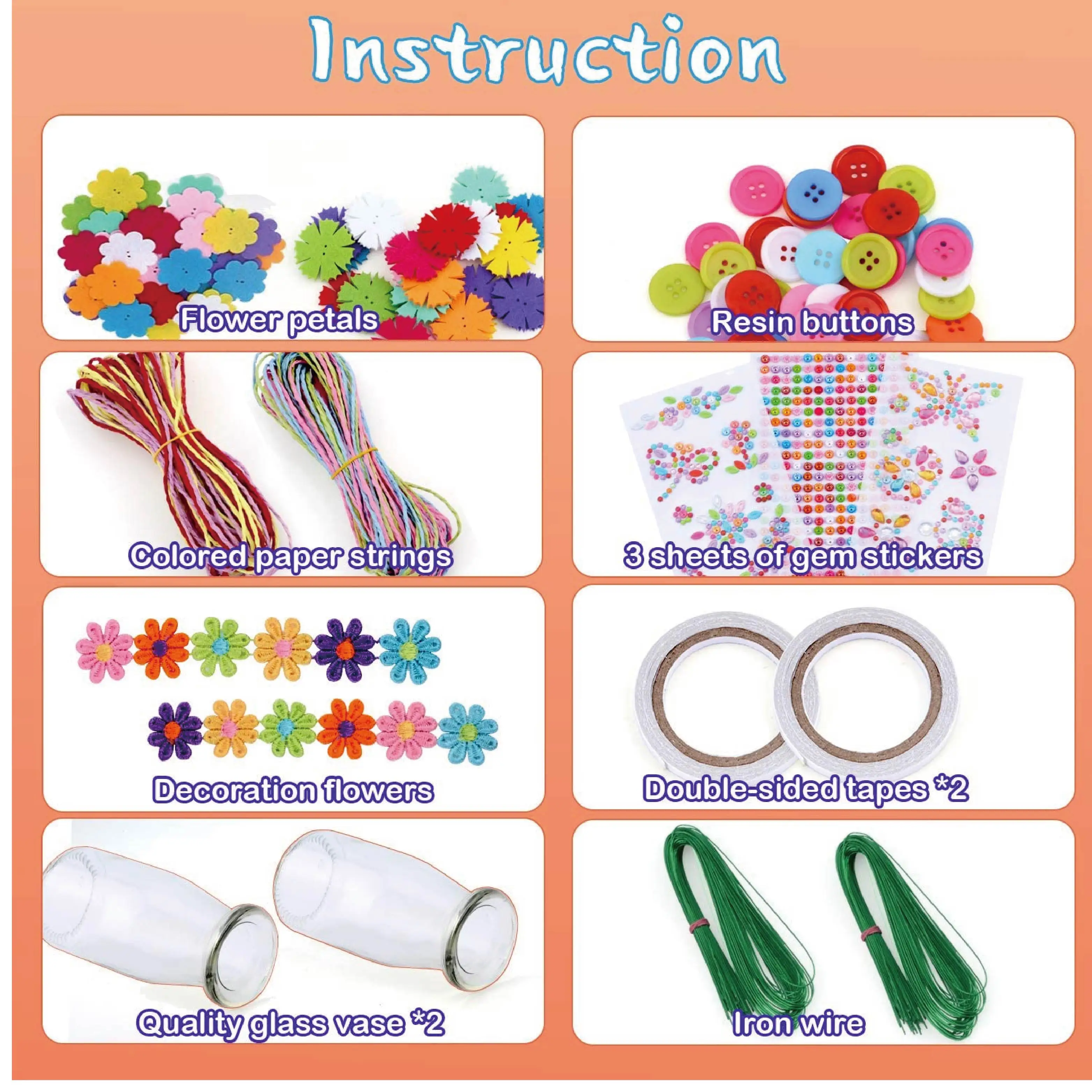 Craft Diy Kit Crochet Flower Make Your Own Flower Bouquet With Buttons ...