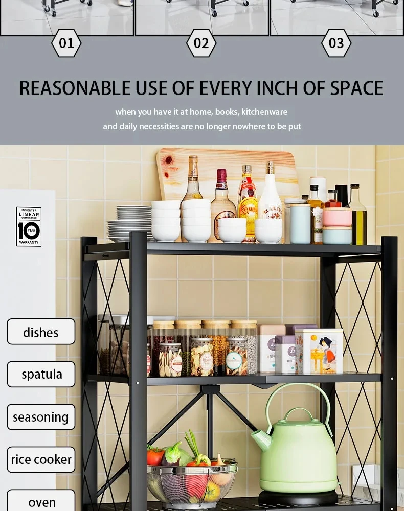 5-tier Foldable Storage Shelves - Versatile & Durable