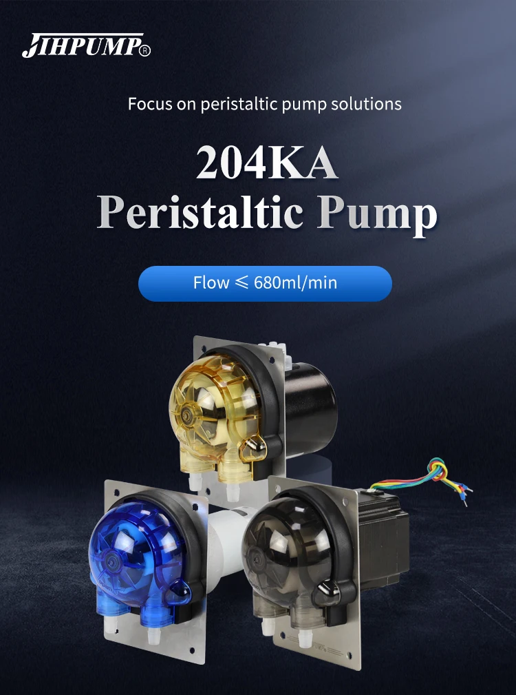JIHPUMP 204KA Peristaltic Pumps with Stepper Motor for 750ml/min Flow Rate