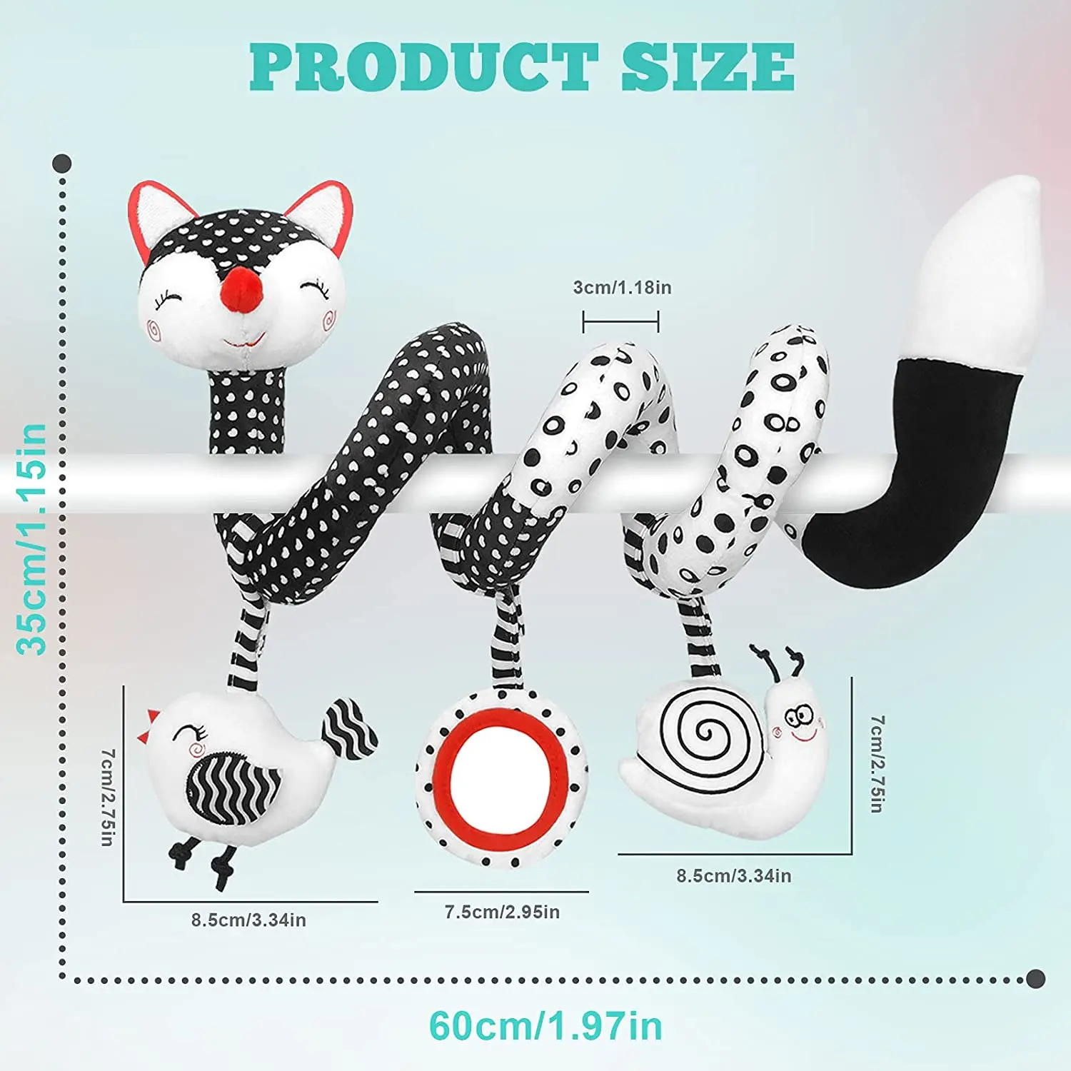 Black and White Stroller Toy - Activity & Sensory Fun