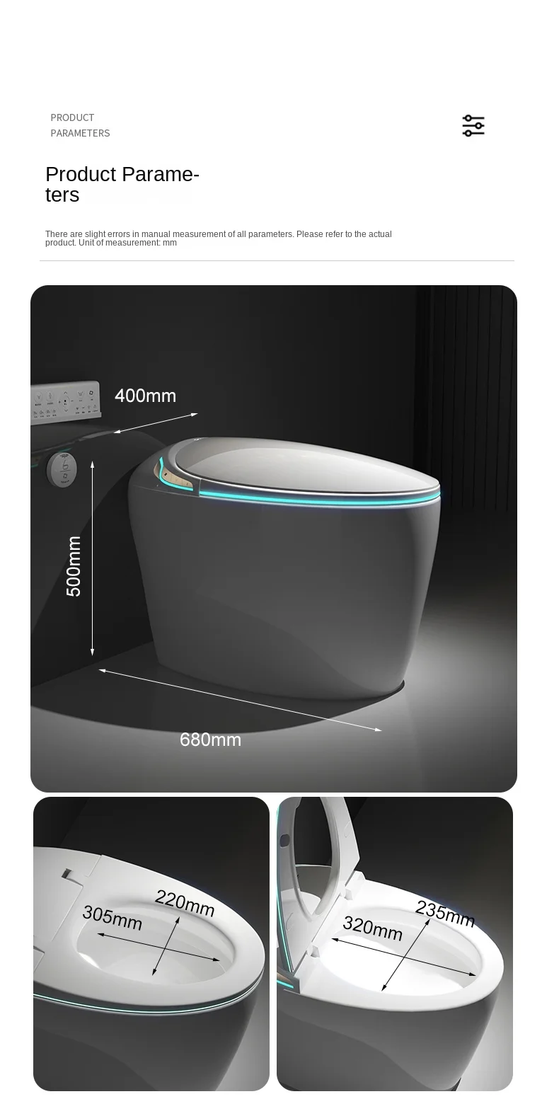 Smart Toilet - Luxury Intelligent Ceramic Bowl with Remote
