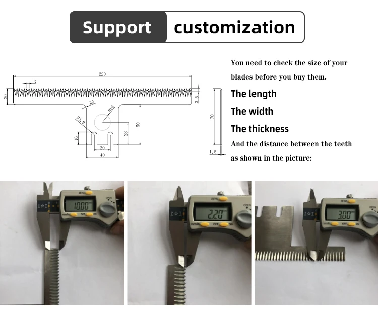 Custom Packaging Sealing Machine Knives Straight Serrated Toothed ...