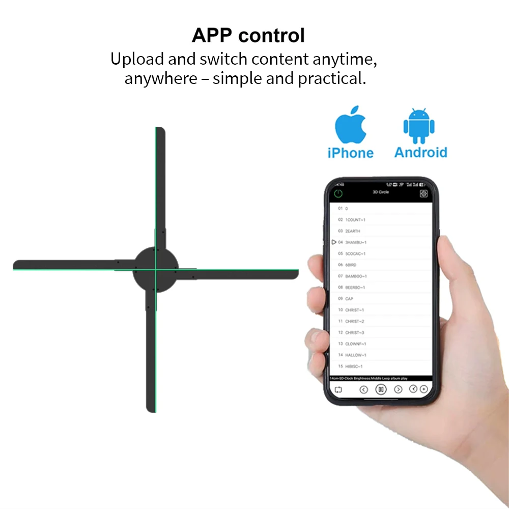Customizable 3D Holographic Fan With Seamless Display and Projection ...
