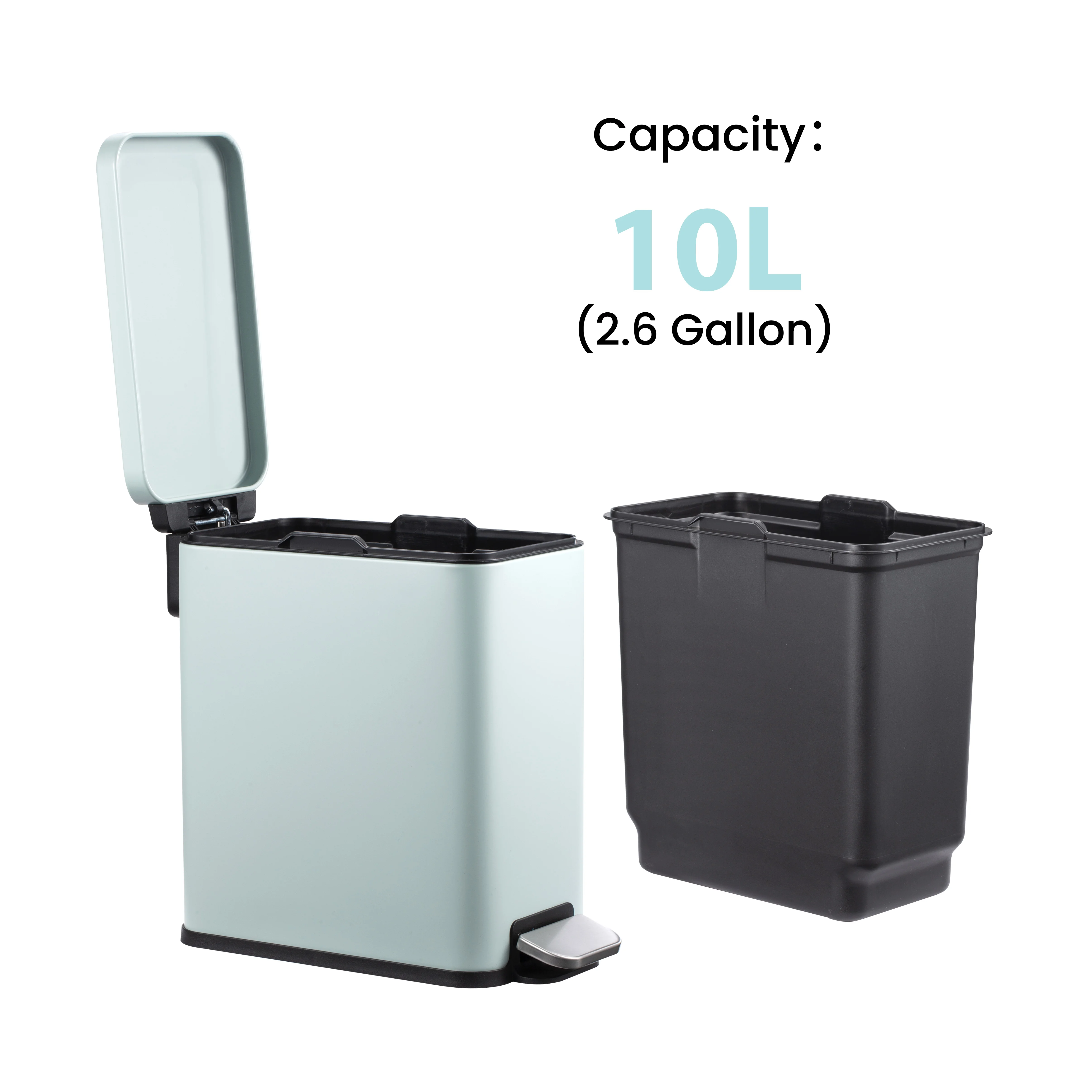 10l Stainless Steel Garbage Dustbin Trash Can Indoor Pedal Medical Soft ...