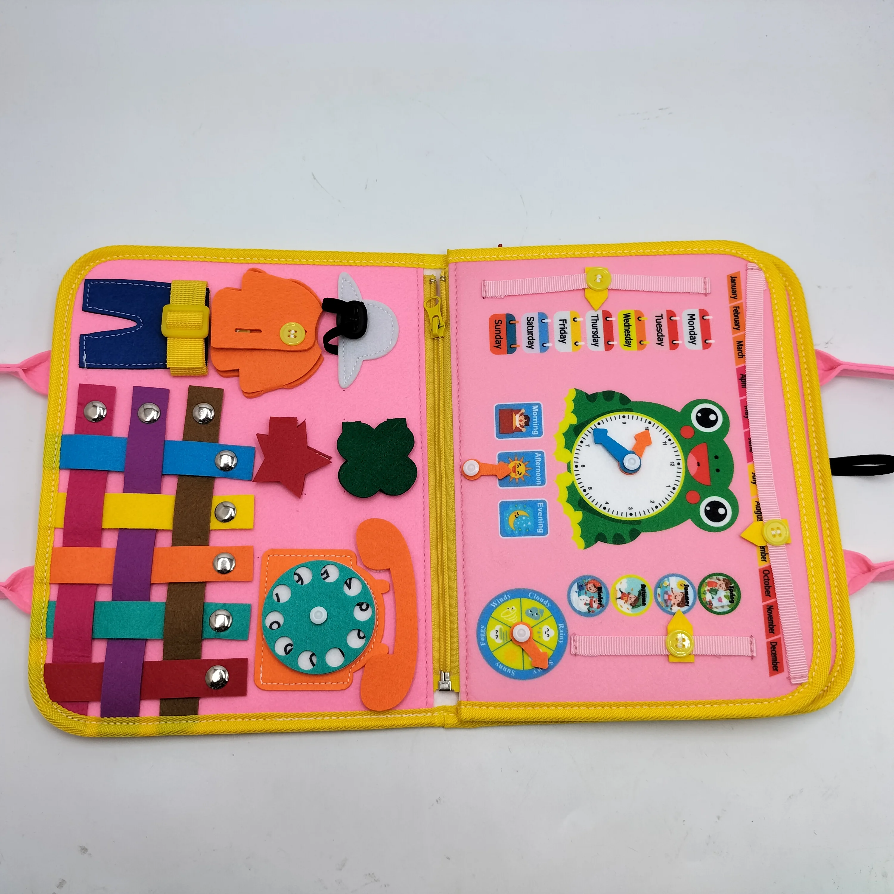 Children Felt Busy Learning Board Baby Life Skills Exercise Board Felt ...