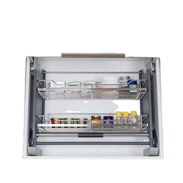 Pull Down Dish Rack System Shelves Kitchen Cabinet Pull Down Lift ...