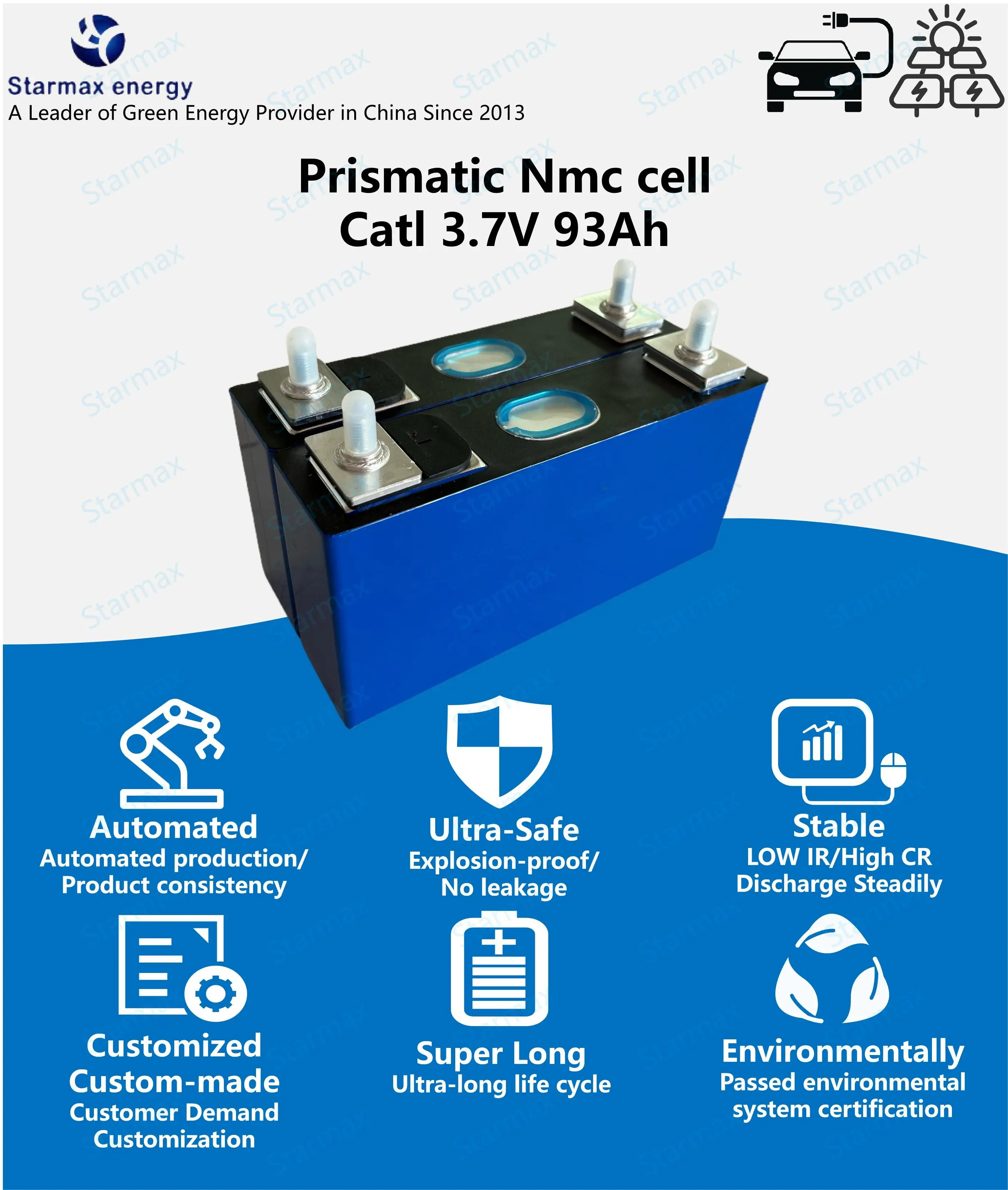 Starmax High Power Catl 3.7v 93ah Rechargeable Nmc Lithium Ion Batteries Ncm 93ah 3.7v Lithium ...