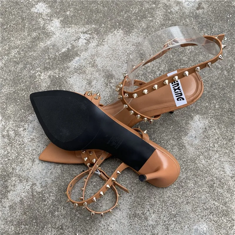 Female Rivet Heel Toe Rivet Heels 4 Inches (about 10.5 Cm) High Heel ...