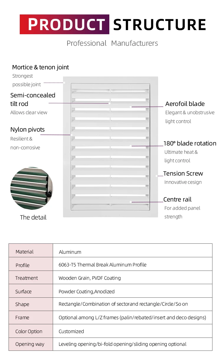 Manual Exterior Terrace Shuttering Plates American Standard Louver ...