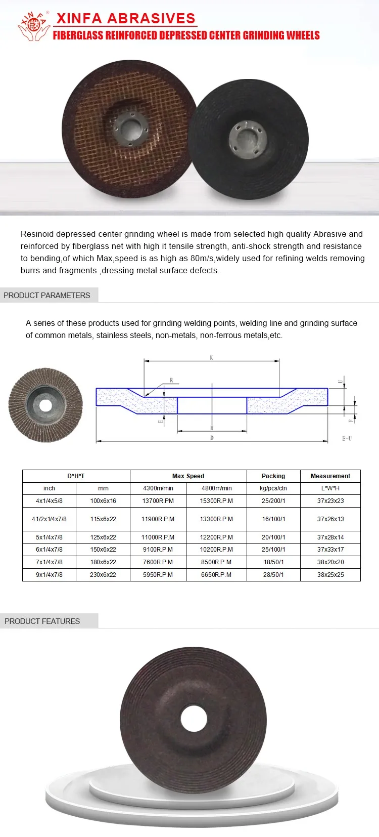 Premium Ceramic Depressed Center Grinding Wheel Premium Abrasive Disc Tool| Alibaba.com