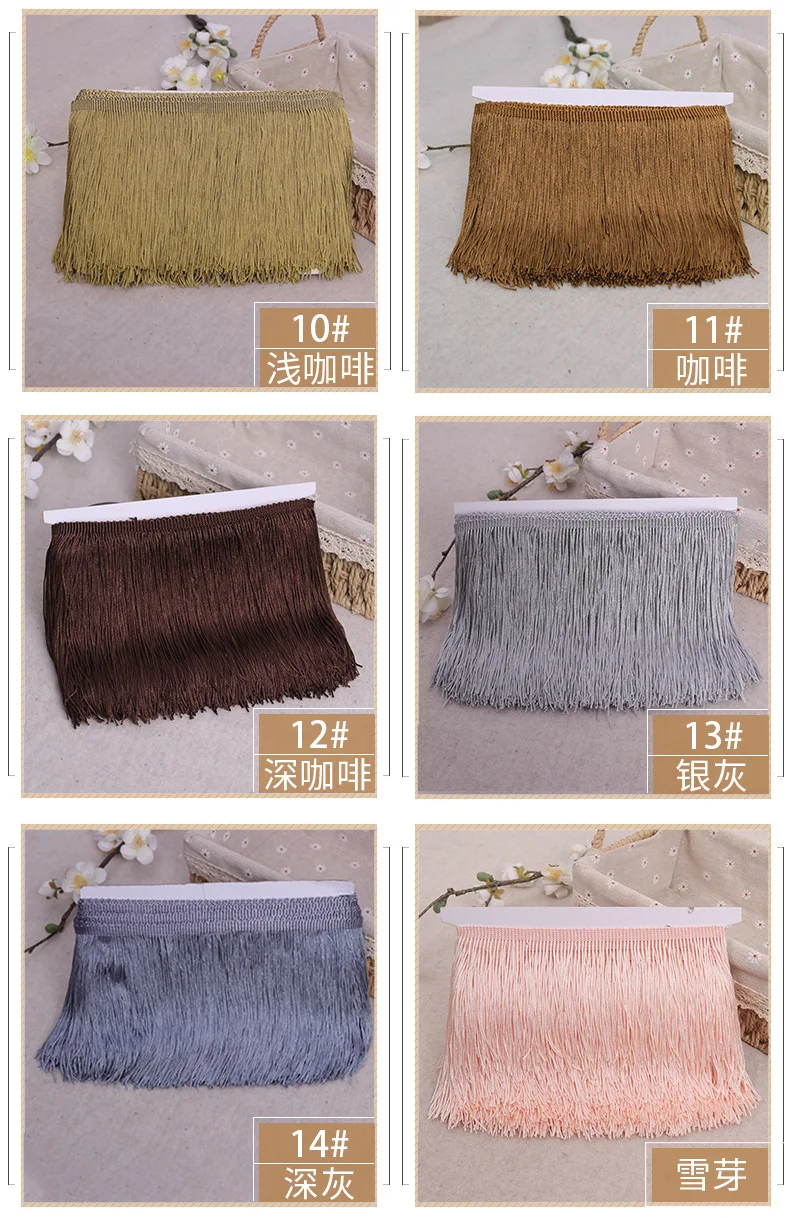 Colorful 4inch Wide Fringe Trim Lace Polyester Fibre Tassel For Clothes ...