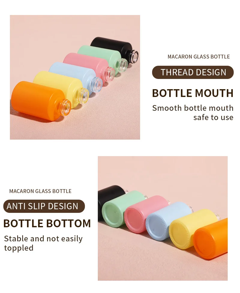 Luxury Empty Cosmetic 30ml Round Flat Shoulder Custom Dropper Face ...
