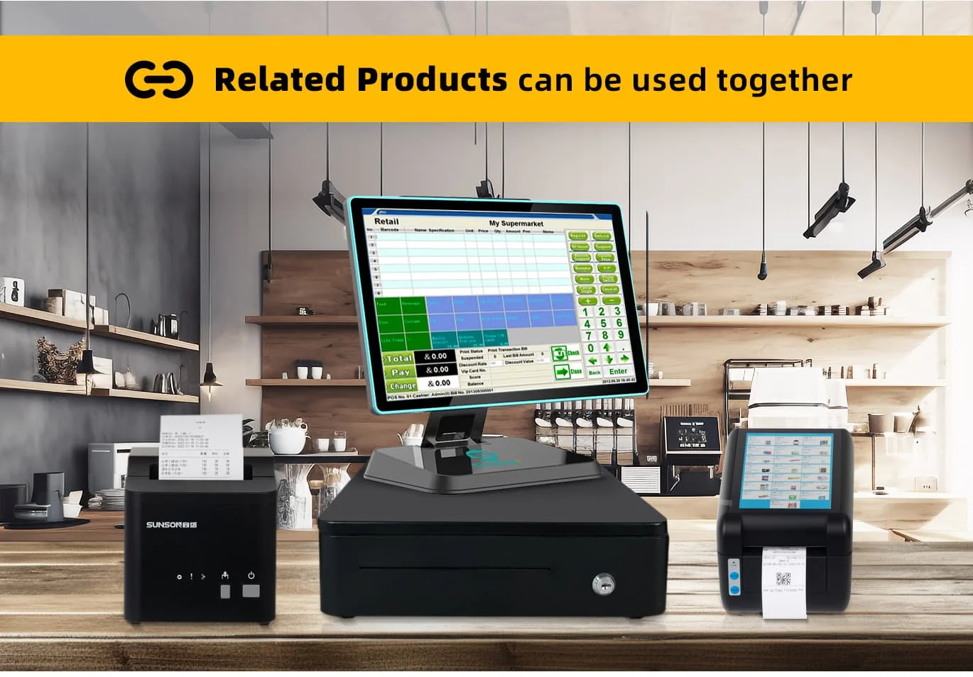 High Quality Folding Cash Register POS Machine for Restaurants