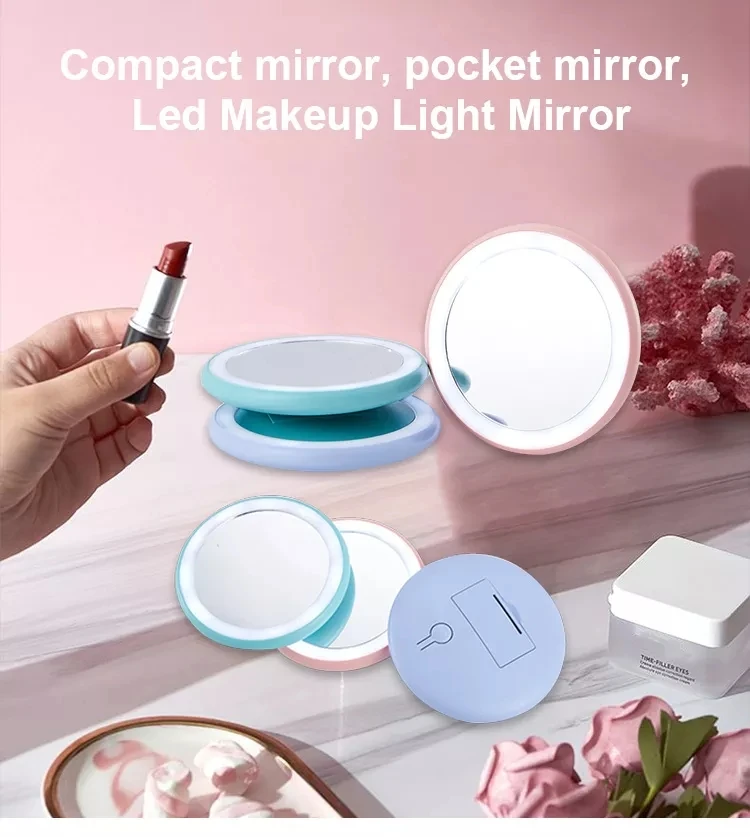 Led Makeup Mirror Cosmetic Portable Compact Pocket Led Lighted Makeup ...
