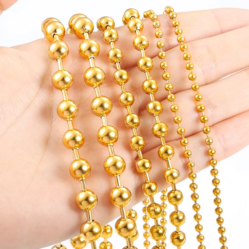 Designer Minimalist Stainless Steel Ball Bead Necklace