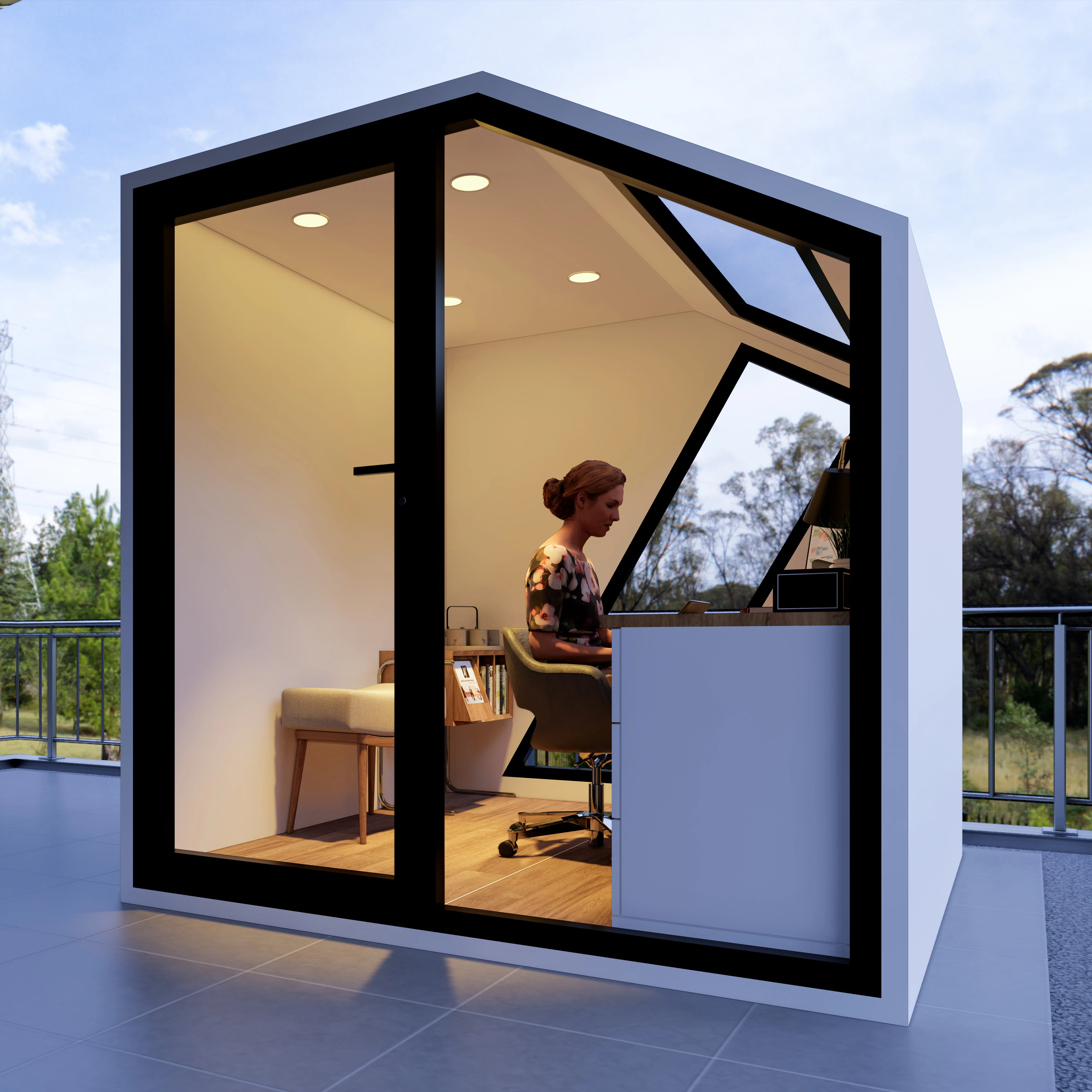 Outdoor Mobile Pod Disassembled Home Pod Mobile Home Backyard Office ...