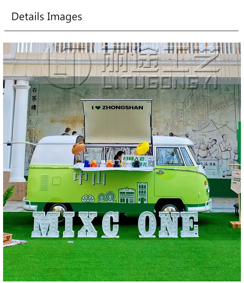 Volkswagen T1 Dining Car Hotdog Cart Ice Cream Food Truck Fully Equipped Soft Drinks Mobile ...