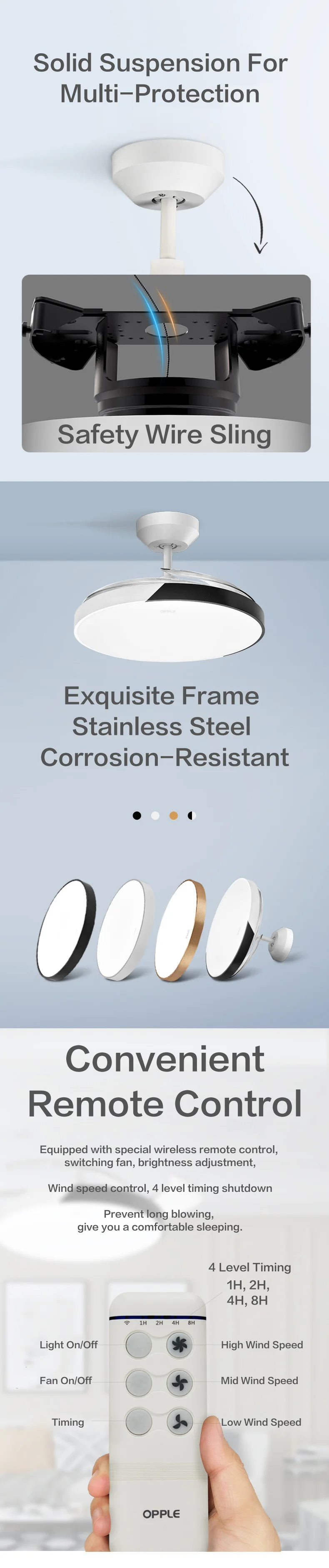 Opple Modern Led Ceiling Fan Lamp Factory 32w Lighting Smart Remote ...