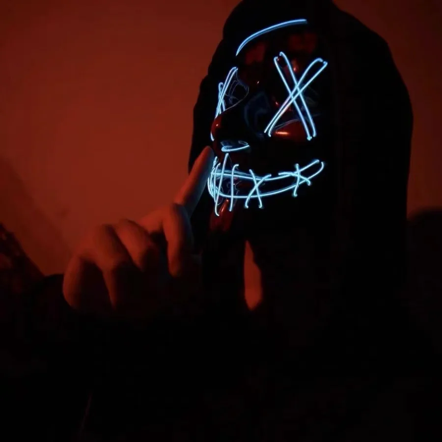 Neon LED Kids Party Masks - High Quality PVC Silk Material