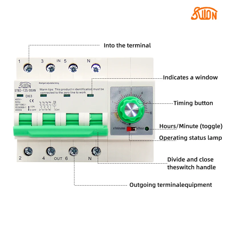 Adjustable Timing Switch Mechanical Style 220v Max 63a With 2 Times On ...