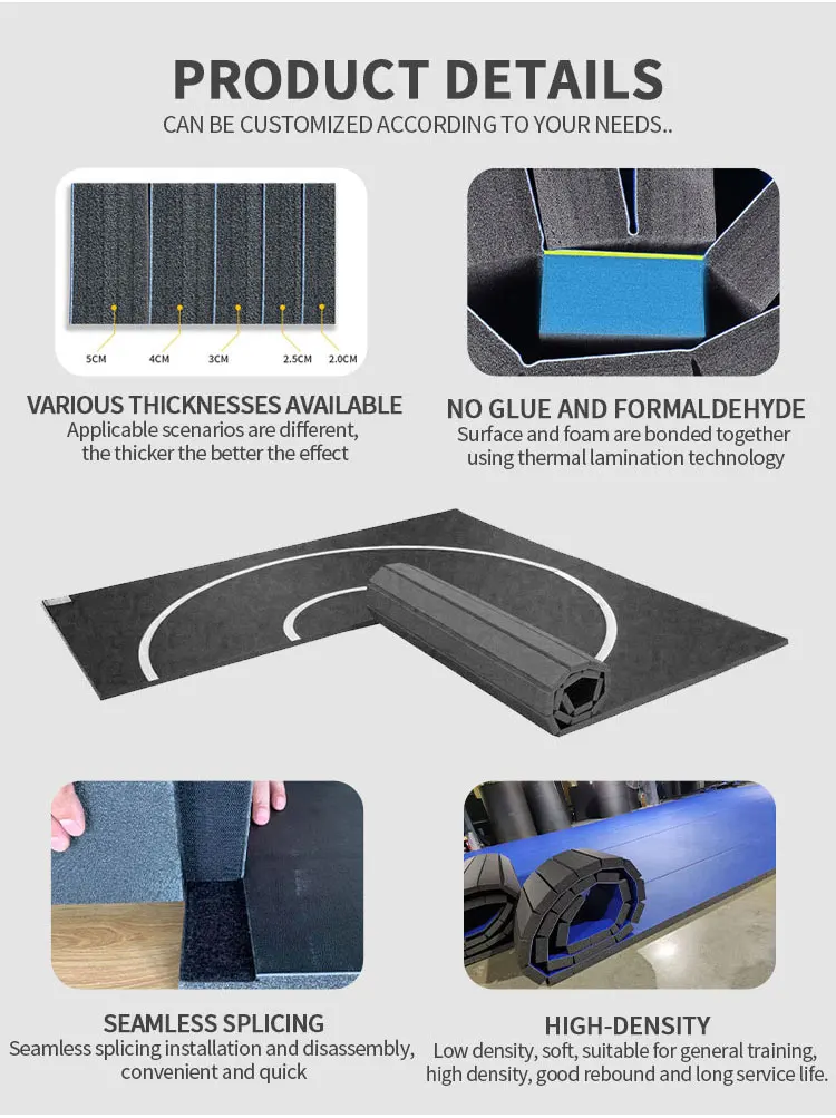 Bjj Tatami Roll Out Mats Wrestling Roll Mat Martial Arts Judo Rollout ...