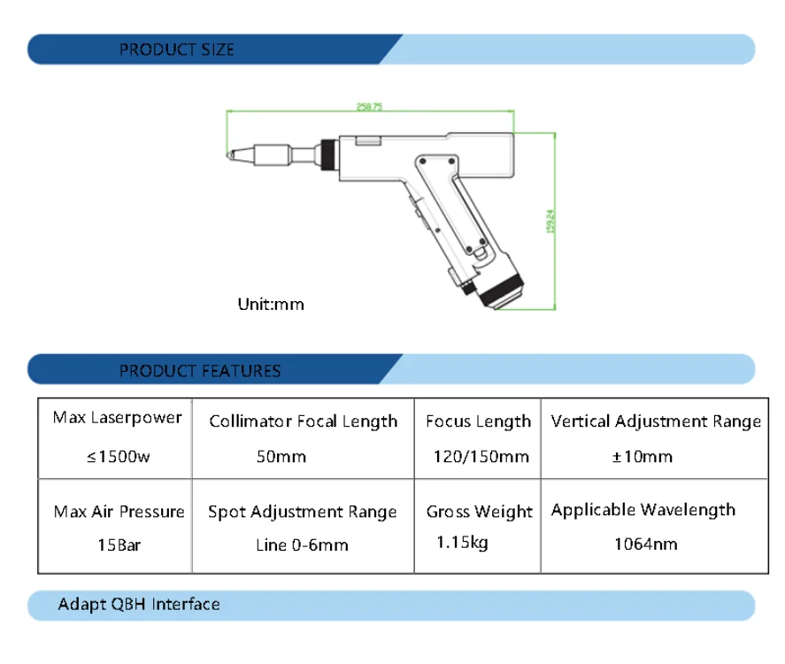 SUP 20S Laser Welder Head - High Power & Reliable Performance