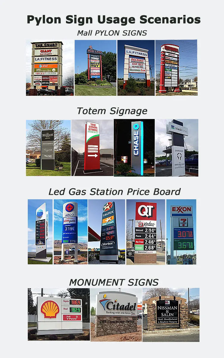 Gas Station Advertising Totem Pylon Sign Diesel Fuel Oil Gas Petrol Led ...