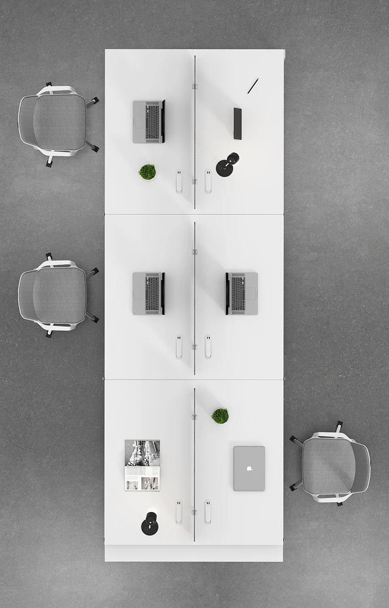 Modern Metal Frame Bench Desk Modular Office Workstation 2 4 6 Person ...