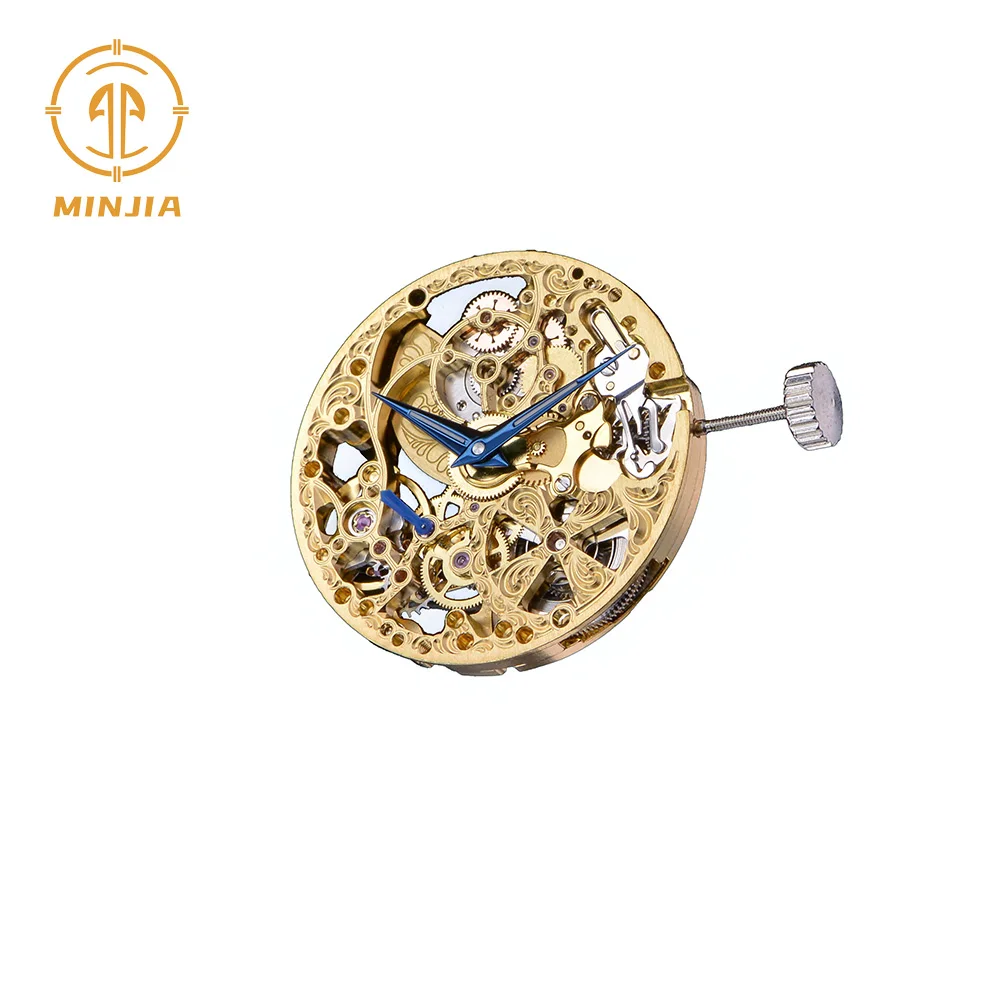 Luxury Slim Engraved Skeleton Mini Rotor Mechanical Movement Hangzhou ...