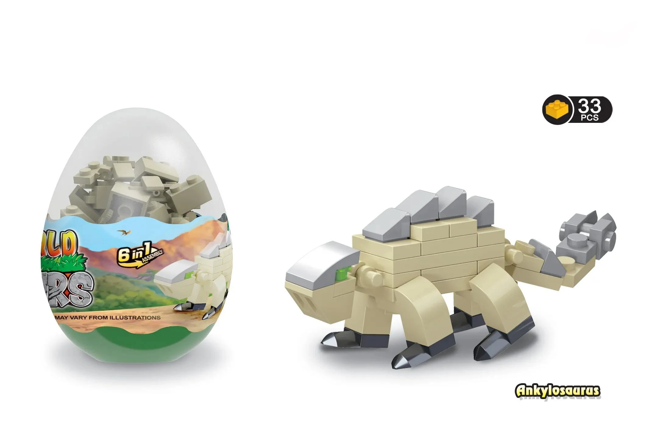 6in1 DIY Assemble Toys Kit - Dinosaur Egg Building Blocks