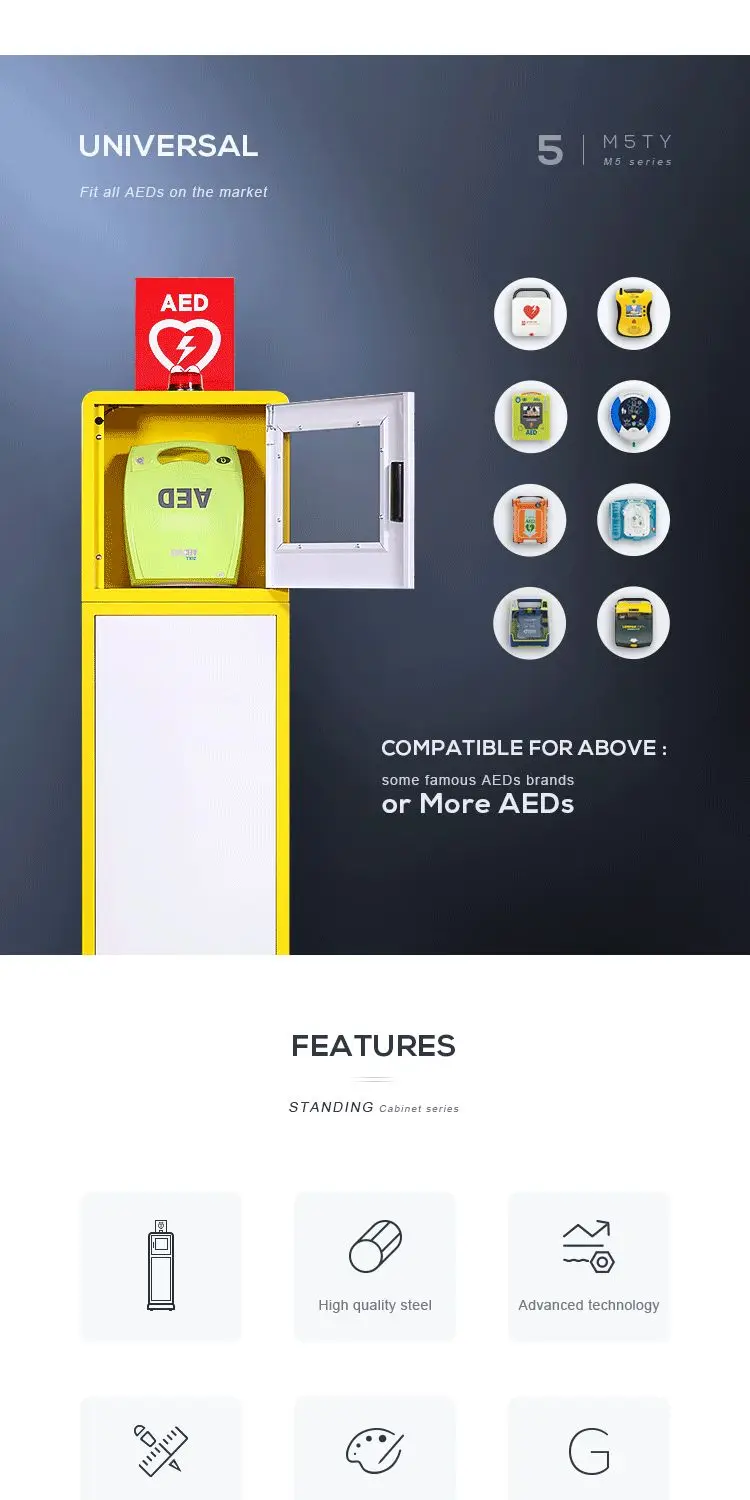 Wap M5ty Aed Box Defibrillator Storage Standing Cabinet For Emergency ...