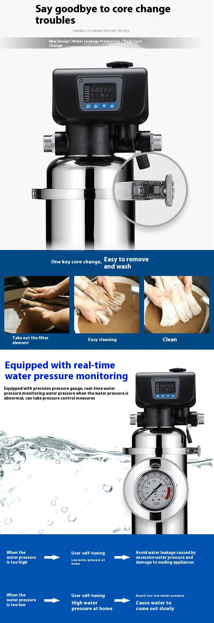 5000L Fully Automatic Backwash Ultrafiltration Water Purifiers 304 ...