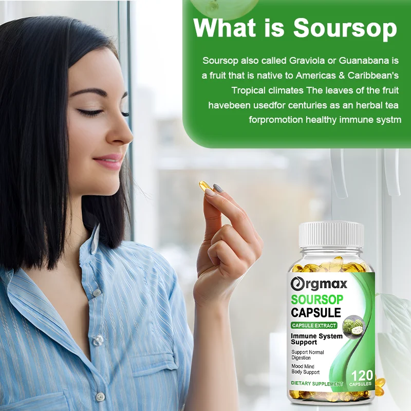 Oem 60 Pieces Natural Soursop Soft Capsule Graviola Soursop Leaves ...