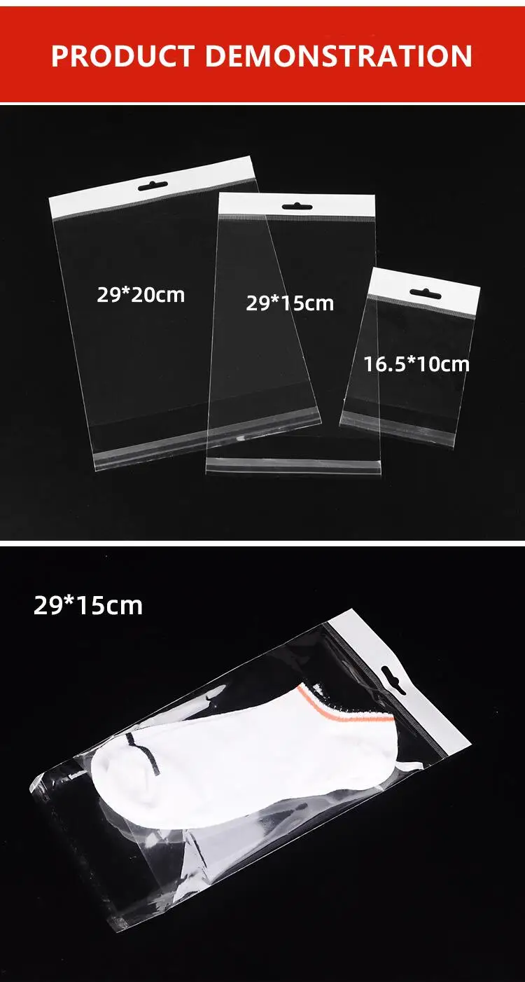 Custom Print Logo Clear Transparent Self Adhesive Header Opp ...