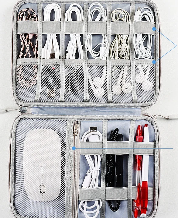 Three Layer Travel Digital Cable Organizer Waterproof Electronic ...