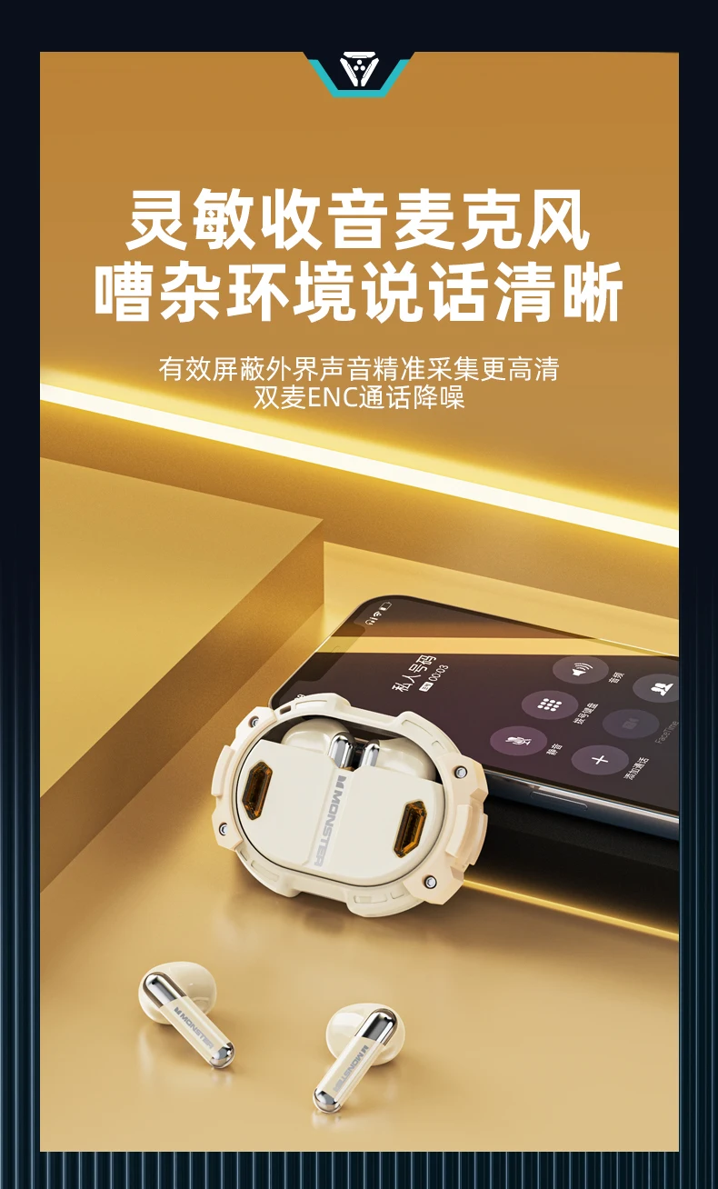 2023 New Arrival Monster Airmars Xkt10 Pro Bluetooth 5.3 Headphones Enc ...